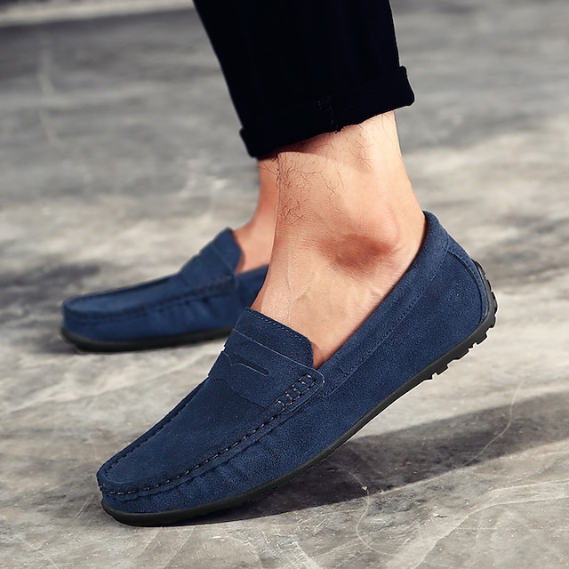Herre En pedal Semsket Sko Store størrelser Penny Loafers Kjøre Loafers ...