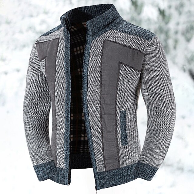 Men's Cardigan Sweater Dress Sweater Zip Sweater Sweater Jacket Fleece ...