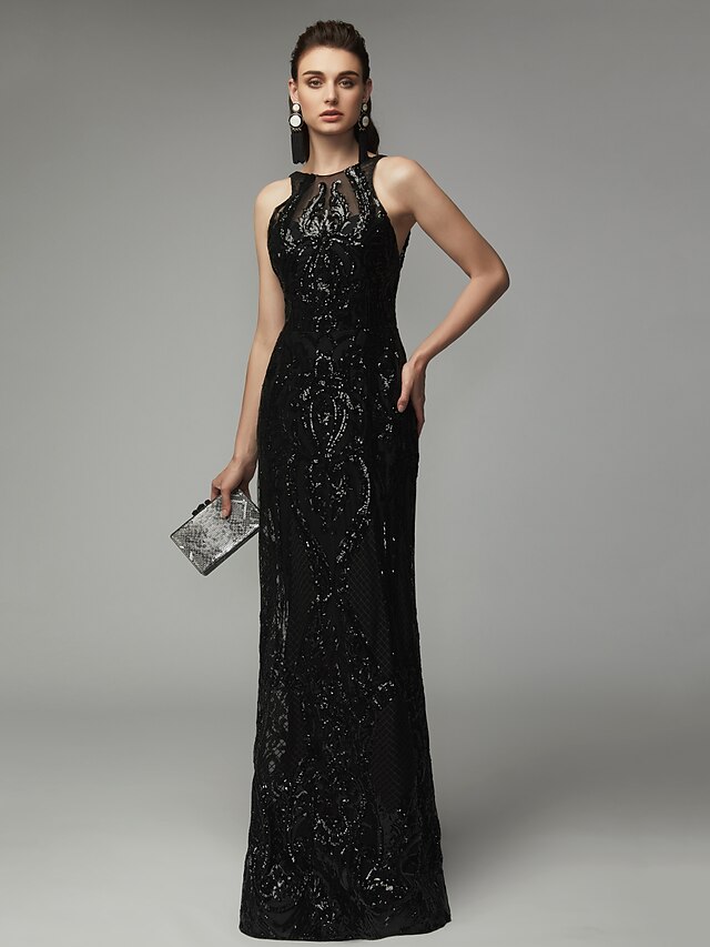 Tube / kolonne Elegant & Luksuriøs Åben ryg Beaded & Sequin Formel ...