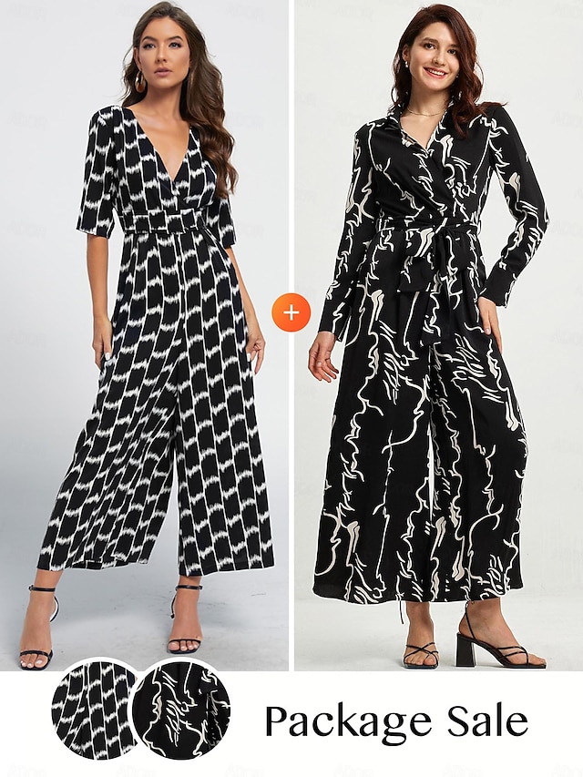 Two Print Jumpsuits Matching Sets 2024 - $70.00