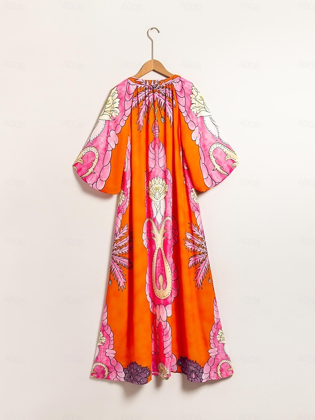 Chiffon V Neck Plant String Maxi Dress Ador Orange 2026 $99.00 XS S M L ...